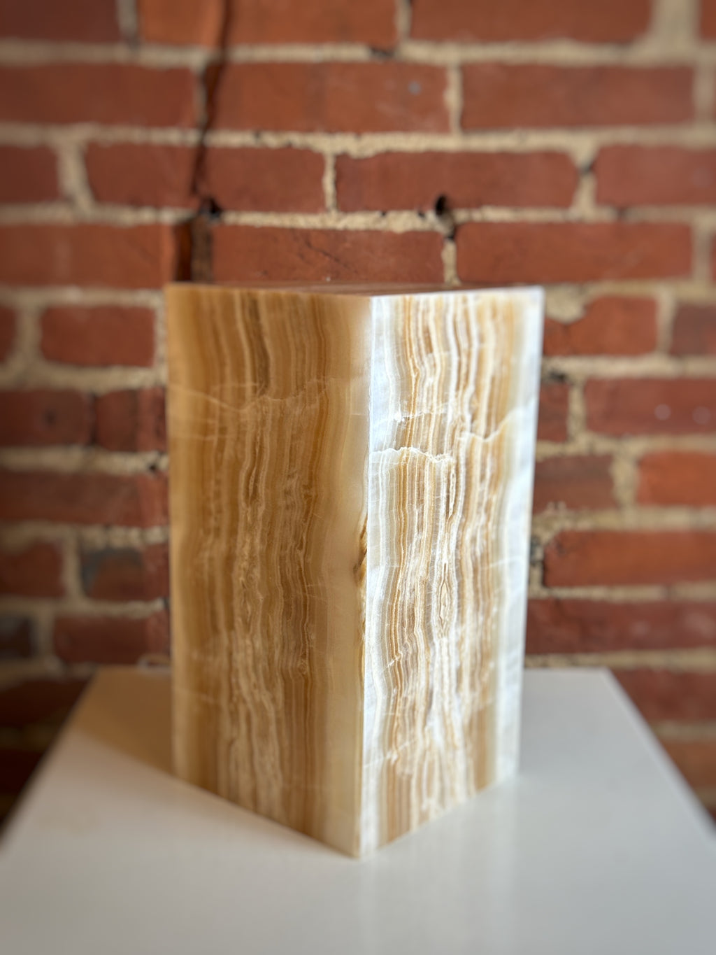 Small Amber Zebra Calcite Rectangle Lamp – EAT Gallery