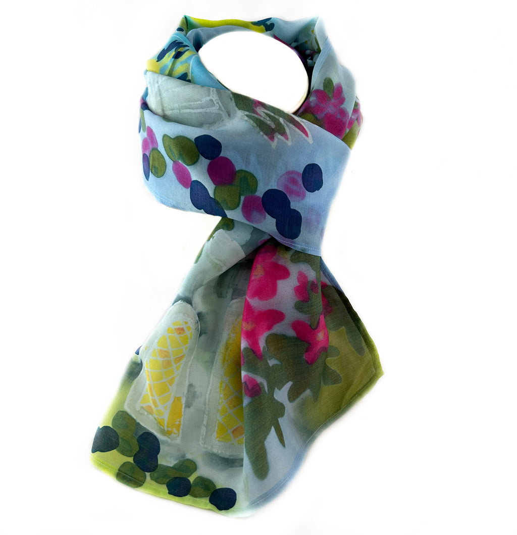 Ancient Buildings of Cornwall Silk Scarf – EAT Gallery