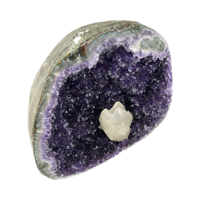 Amethyst Geode with Calcite Spikes – EAT Gallery